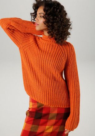 Aniston Strickpullover mit Rollkante am Stehkragen
