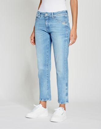 Gang Boyfriend-Jeans GANG GANG Jeans Boyfriend 94NADIA cropped, Damen, Gr. 26, Normalgr&ouml;&szlig;en, blau (denim blau), 90% Baumwolle, 4% Elasthan, 6% Polyester, J
