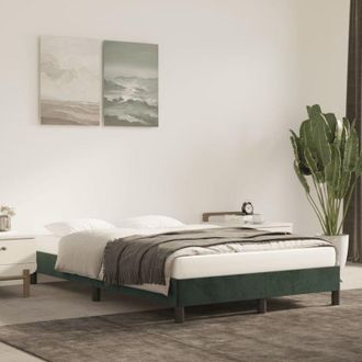 vidaXL Bettgestell ohne Matratze Dunkelgr&uuml;n 120x190 cm Samt Vidaxl