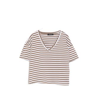 Aragona Striped V-neck T-shirt