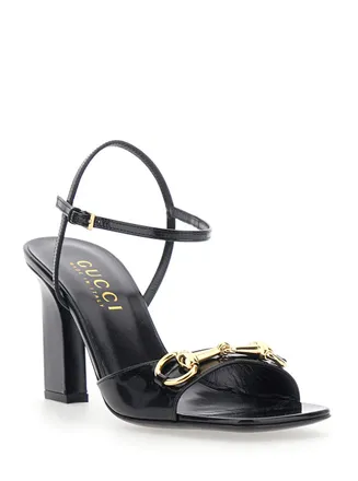 Gucci Womens Sandals Signora Black Leather