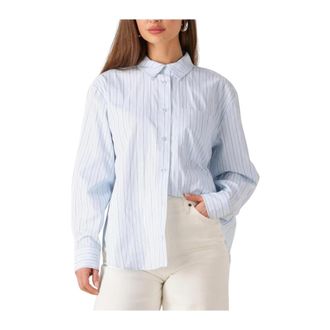 Modstr&ouml;m Elegante Gestreifte Bluse - - Blouses & Shirts - Damen - Blau - XL