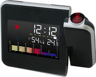 Amosfun Projektionswecker Hartplastik Batteriebetrieben Mit 180° Drehbarer Led Projektion Temperatur Und Luftfeuchtigkeitsanzeige Schlafzimmer Tischuhr Mit Sc