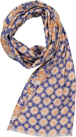 Ascot Herren Schal blau Seide gemustert