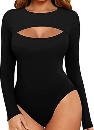 Generic Combinaisons de bal &agrave; manches longues sexy pour femme, combinaison sarouel pour femmes, Noir, XL