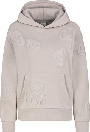 Sublevel Damen Hoodie Kapuzen-Sweatshirt Pullover LSL-526 Lachgesicht Middle Beige M