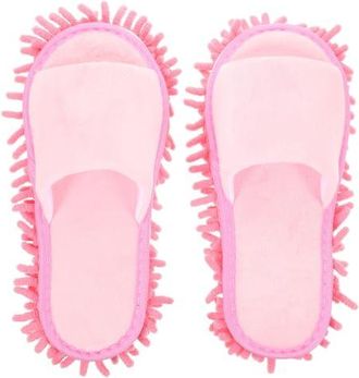 FOMIYES Pantoufles de Nettoyage Chenille Unisexes Antidérapantes Lavables Ouvertes Chaudes pour Maison pour Poussière et Sol