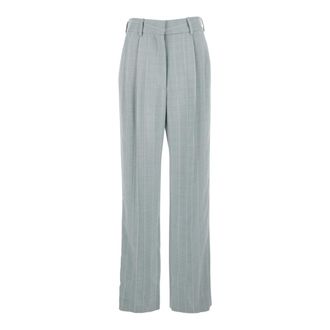 Blaz&eacute; Milano Femme, Pantalons, Gris, Taille: 40 FR Striped Wide Pantalons