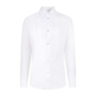 Dolce & Gabbana Homme, Chemises, Blanc, Taille: XL Gold Fit Tuxedo Shirt