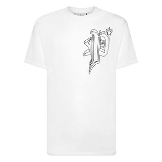 Philipp Plein Homme, Tops, Blanc, Taille: 2XL T-Shirt Col Rond
