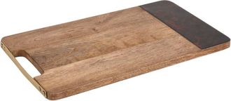 Artesà Artesà rechteckige Servierplatte für Appetizers, Servierbrett aus Mangoholz mit Schildplatt, 40 x 23cm