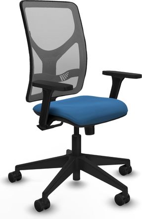 Piqueras y Crespo Computerstuhl mit 3D-Armen, h&ouml;henverstellbare Lendenwirbelst&uuml;tze, ausgestattet mit 3 Positionen und Schneideschaum, Grau/Hellblau