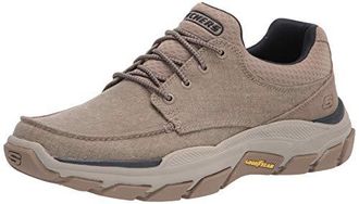 Skechers Respected-Loleto Chaussures à Enfiler à Lacets élastiques avec Bout Mocassin pour Homme, Taupe, 46 EU