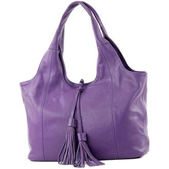 modamoda.de sac en cuir de poign&eacute;e A4 italienne / T105 su&egrave;de, Couleur:pourpre