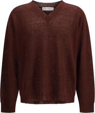 Our Legacy Rue V-Ausschnitt Pullover - - Knitwear - Herren - Braun - XL