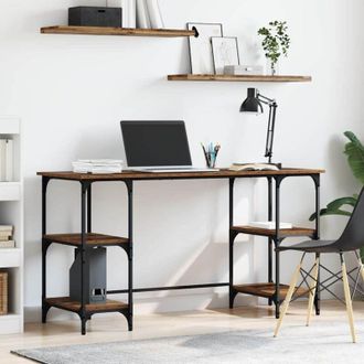 vidaXL vidaXL Bureau Bois Ancien 140 x 50 x 75 cm Bois ding&eacute;nierie