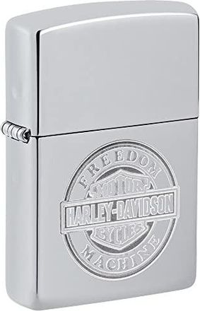 Zippo Sturmfeuerzeug - Modell Freedom Machine - High Polish Chrome Finsih - Nachfüllbar - Wiederverwendbar - Windfestes Design - Geschenkbox - Made in USA