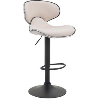 Clp Tabouret moderne avec cadre noir et si&egrave;ge de design en diff&eacute;rentes couleurs tissu colore : Cr&egrave;me