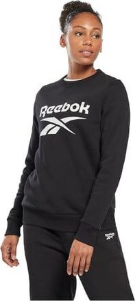 Reebok Sweat-Shirt à col Rond en Polaire avec Grand Logo pour Femme, Noir, XL, Noir, XL