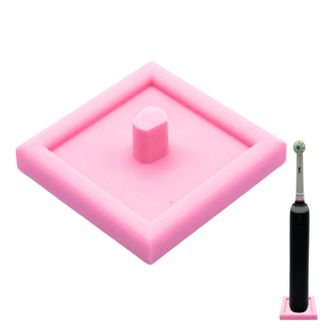 Shush Elektrischer Zahnb&uuml;rstenst&auml;nder f&uuml;r gro&szlig;e Marken mit quadratischer Abtropfschale, Babyrosa, Einzelbett