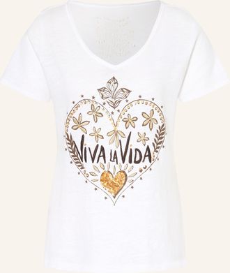 Grace Grace T-Shirt Mit Pailletten weiss