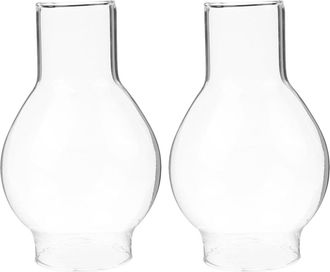 DOITOOL 2 St&uuml;ck Teiliges Transparenter Glaszylinder Kerzenhalter Winddichtes Offenes Kerzenrohr f&uuml;r Tafelkerzen Klarer Lampenschirm aus Glas Geeignet f&uuml;r Zuha