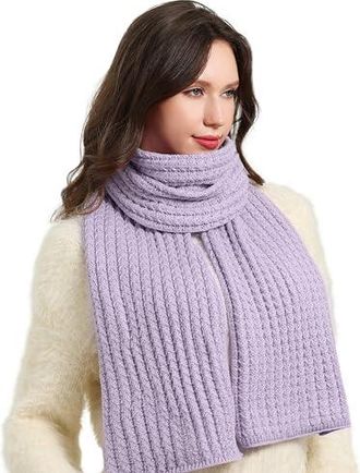 DonDon &eacute;charpe femme hiver foulard femme &eacute;charpe en laine ch&acirc;le femme - Lilas