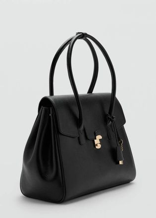 Mango City-Tasche mit mittlerer Gr&ouml;&szlig;e und Klappe schwarz - Damen - Einheitsgr&ouml;&szlig;e - MANGO