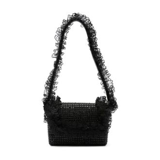 Self Portrait Femme, Sacs, Noir, Taille: ONE Size Crystal Lace Shoulder Bag