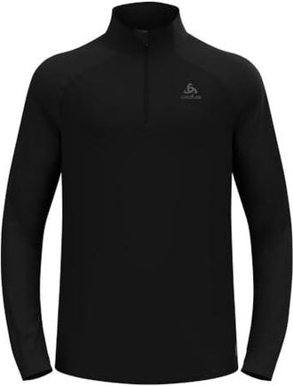 Odlo Hommes Essential Ceramiwarm Mid Layer Half-Zip V&ecirc;tements De Course Maillot De Course Black - Black - Noir XXL