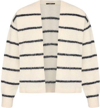 Zero Strickjacke Damen mit Streifen offener Style (1-tlg) Plain/ohne Details