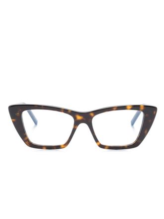 Saint Laurent Eyewear lunettes de vue Mica &agrave; monture papillon - Marron
