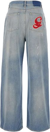 Golden Goose Paint-Splatter Washed Cotton Jeans - Blue