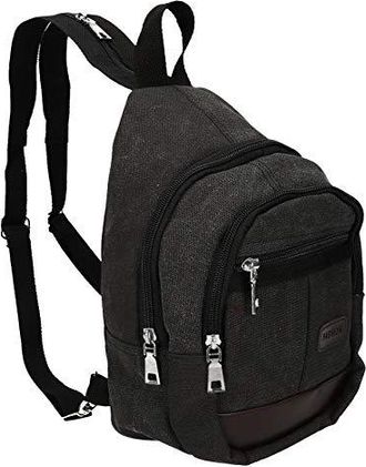 Betz Sac à dos slingbag sac à bandoulière sacoche SLING pour homme et femme avec 3 compartiments Couleur noir
