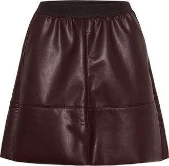Kaffe Kurzer Lederrock - - Skirts - Damen - Braun - L