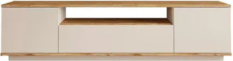 OEM Mobile Tv Con 3 Ante E 1 Nicchia Beige E Naturale - Lotula