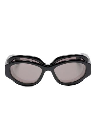 Balenciaga Superbusy Sonnenbrille mit ovalem Gestell - Schwarz