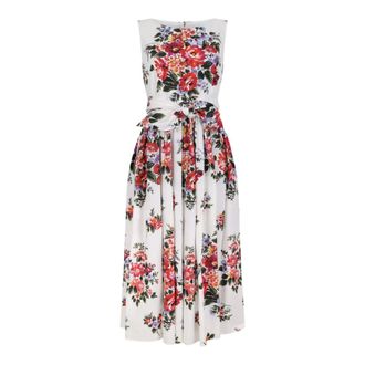 Dolce & Gabbana Femme, Robes, Multicolore, Taille: 38 FR Robe en coton &agrave; imprim&eacute; bouquet de roses