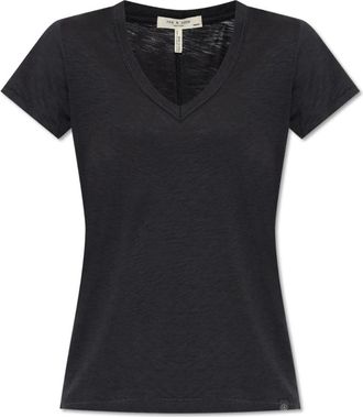 Rag & Bone Femme, Tops, Noir, Taille: 40 FR Slub Vee Top
