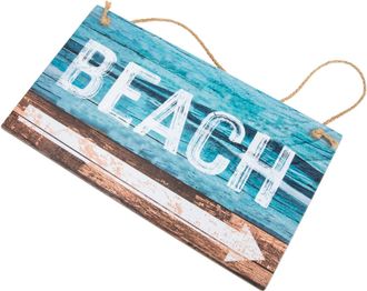 Valiclud H&auml;ngendes Holzschild Beach Direction Sign aus Hochwertigem Holz Mediterraner Stil Wetterfestes Outdoor deko Element f&uuml;r Strandhaus Eingangswegweiser u