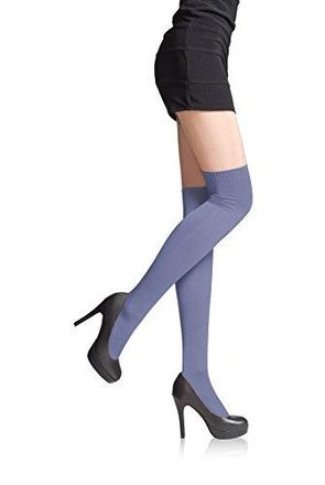 Romartex Femme Cuissardes Chaussettes 30 couleurs, gris clair