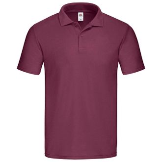 Fruit Of The Loom Original Polo 63-505-0 Herren Baumwoll Poloshirt, Farbe:Burgund, Größe:2XL