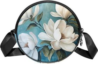 Generic Circle Sac &agrave; bandouli&egrave;re pour femme, petit sac &agrave; bandouli&egrave;re blanc avec fermeture &eacute;clair, bretelles r&eacute;glables, sac &agrave; main rond d&eacute;contract&eacute; pour femmes