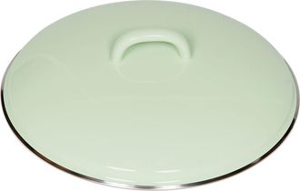 Riess 0100-006, Deckel mit Chromrand 22, CLASSIC - BUNT/PASTELL, Farbe Nilgrün, Durchmesser 22 cm, Höhe 6.0 cm, Emaille, optional zu Töpfen und Kasserollen