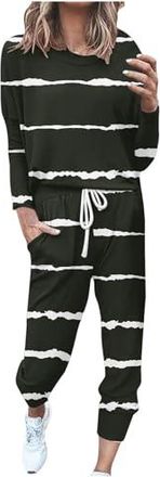 Generic Ensemble de v&ecirc;tements de sport pour femme - Ensemble mignon &agrave; manches longues - Tenue d&eacute;contract&eacute;e 2 pi&egrave;ces - Tenue dautomne avec poches - Tenue de d&eacute;