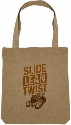 Fabulous Sac Shopping Tote Bag Aspect Lin - Slide Lean Twist Moto Grosses cylindr&eacute;es Cafe Racer - Sac de Courses Toile Epaisse 360g Beige Naturel Cabas Port&eacute; E
