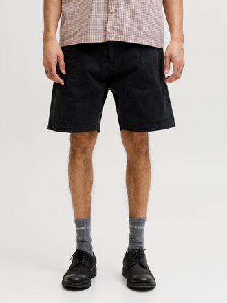 Jack & Jones Bermudas JACK & JONES JPSTTONY PAINTER SHORT 017 MID, Herren, Gr. XXL, N-Gr, schwarz, Web, Obermaterial: 100% Baumwolle, unifarben, relaxed fit, Hosen