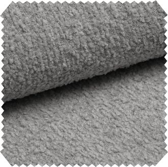 Novely ABEL - Flauschiger Bouclé-Polsterstoff - Recycelter Stoff - Schwer Entzündbarer Möbelstoff - UV-Beständige Meterware 1lfm | Farbe: 07 Grau