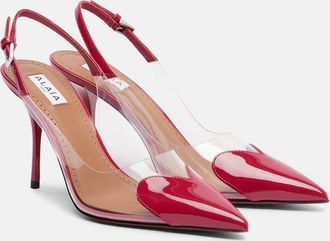 Alaia Ala&iuml;a Escarpins slingback Le Coeur 90 en cuir verni