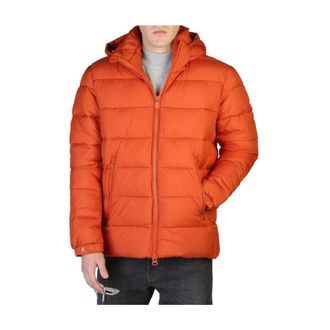Save The Duck Nylon Bomberjacke mit Rippstrickb&uuml;ndchen - - Jackets - Herren - Orange - L